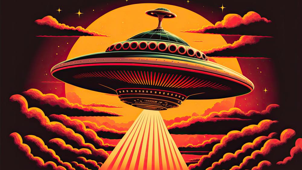 Flying Saucer Adventure at Sunset - backiee