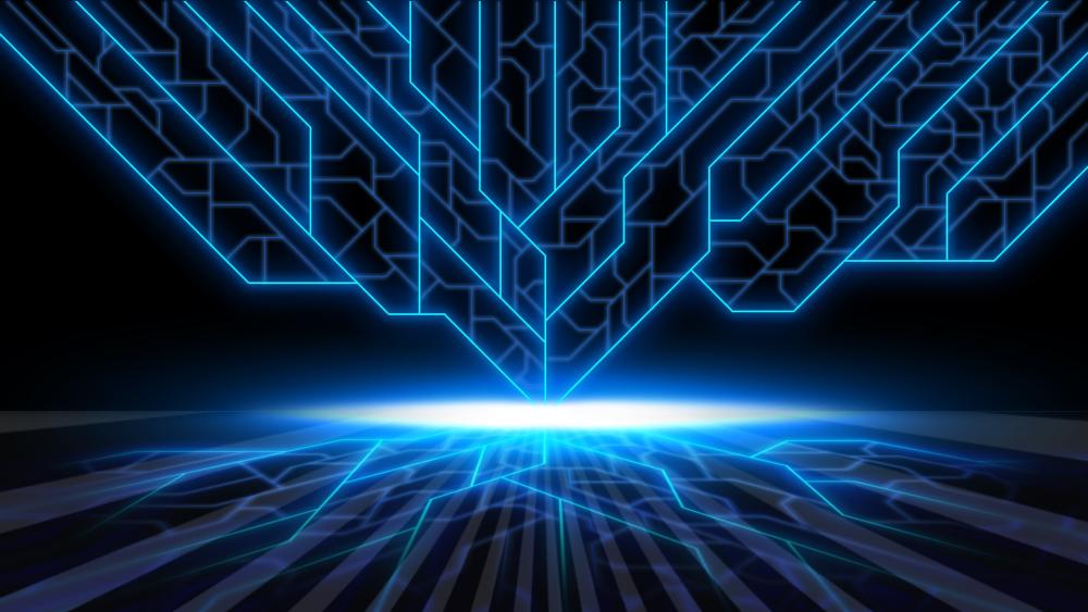Neon Tech Futuristic Glow Design - backiee