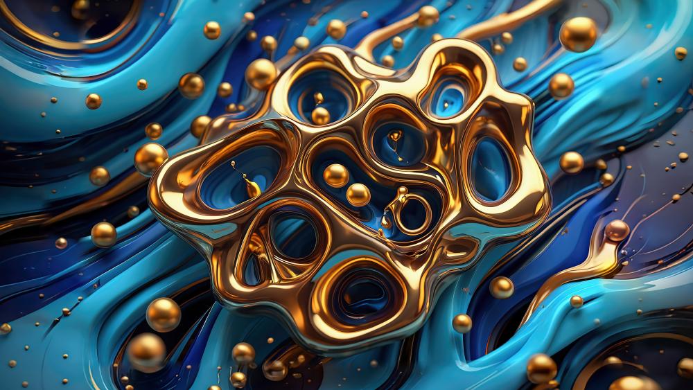 Golden Labyrinth in Fluid Harmony - backiee