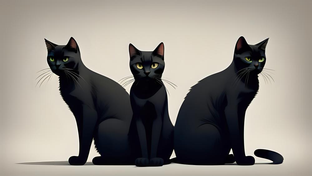 3 Hungry Cats - backiee