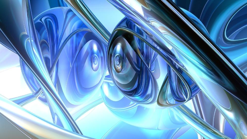 Dynamic Blue Vortex Abstract Art - backiee