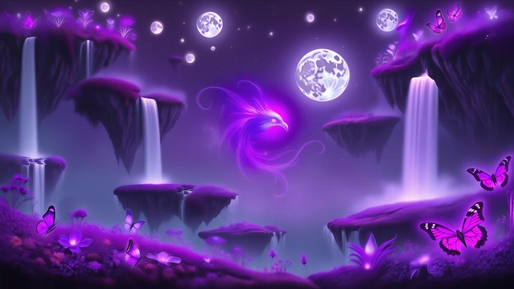 Purple Floating Islands - backiee