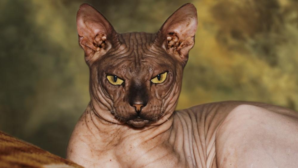 Sphynx Cat's Intense Gaze - backiee