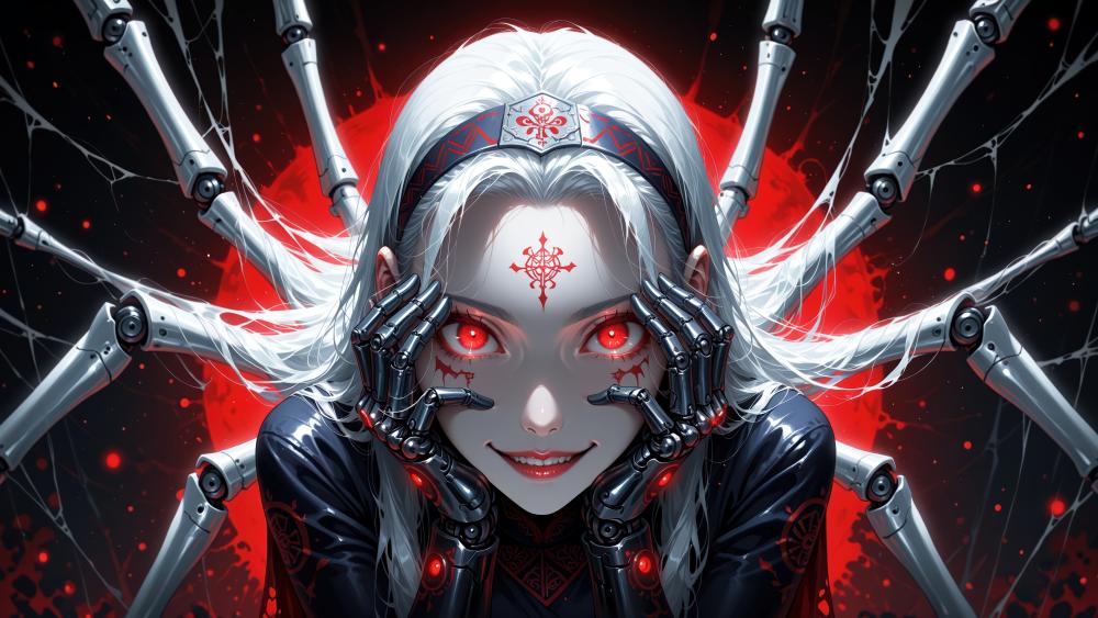 Eerie Enchantment of the Cyber Spider Queen - backiee