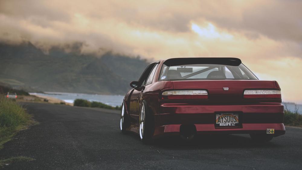 Nissan Silvia S13 JDM Sunset Roadside Drift Vibes Wallpaper - backiee