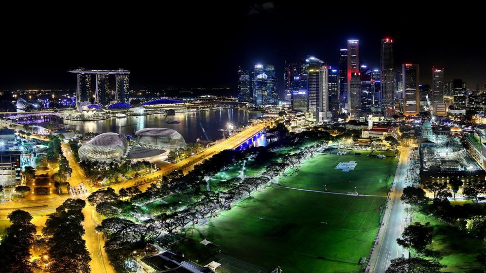 Overlooking Marina Bay at Night - backiee