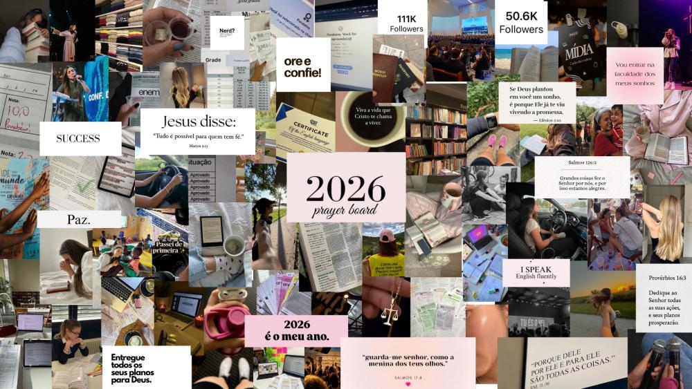 2026 Vision Board Collage of Faith Study Success and Peace - backiee