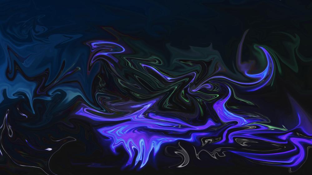 Neon Violet Liquid Drift on Dark Futuristic Gradient - backiee