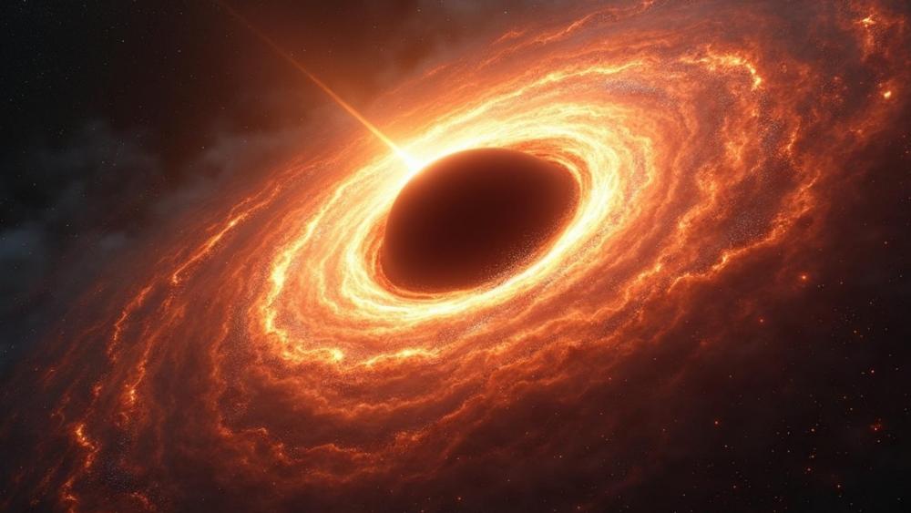 Supermassive Black Hole Haloed by a Fiery Accretion Storm - backiee