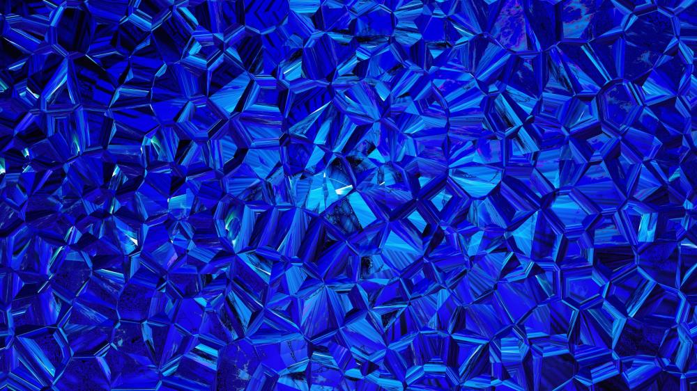 Electric Blue Polygon Shards in Low Poly Crystal Texture - backiee