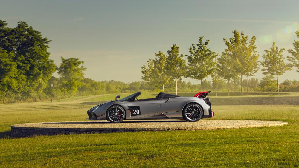 Pagani Huayra Roadster In Golden Hour Park Serenity - backiee