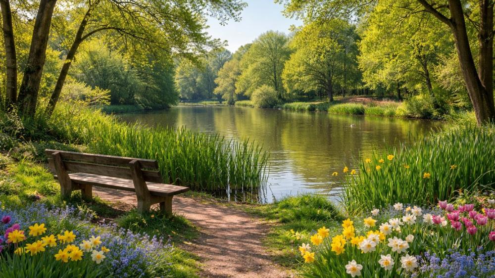 Spring on the sunny lakeside - backiee