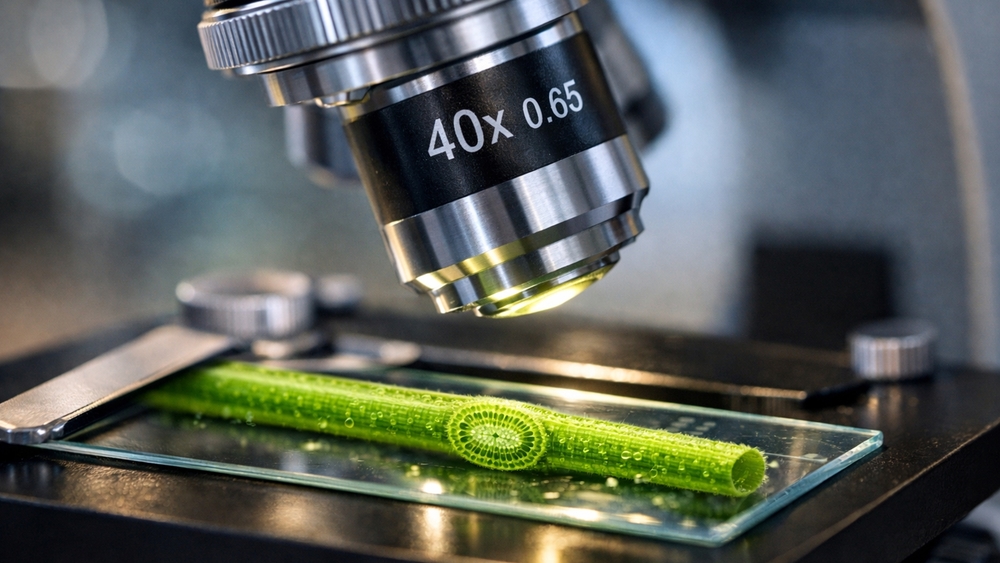 Microscope Macro Focus on Green Plant Stem Precision - backiee