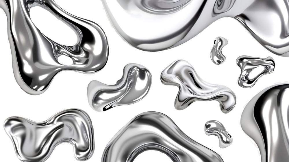 Liquid Mercury Flow: Futuristic 3D Chrome Abstract 4K Wallpaper - backiee