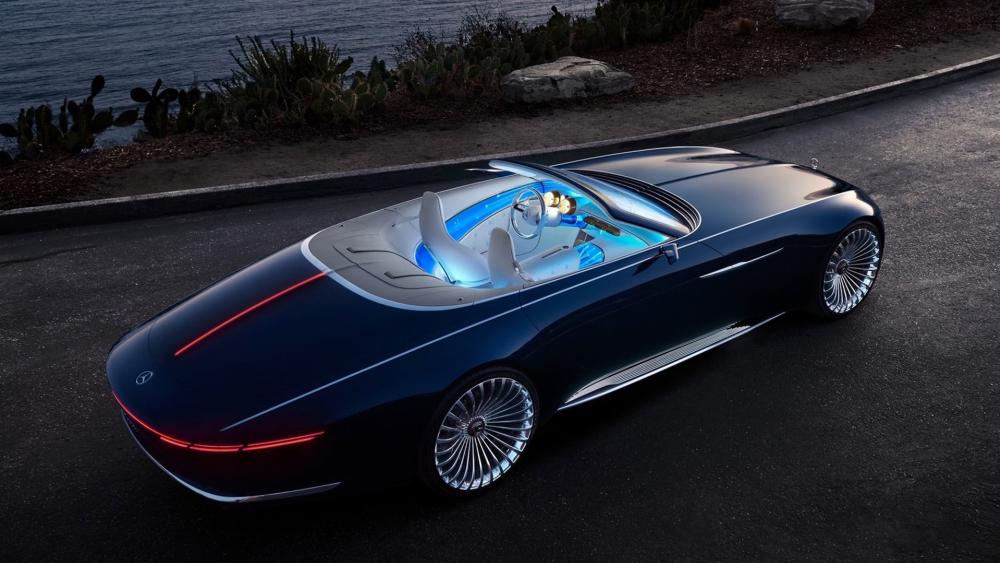 Vision Mercedes Maybach 6 Under Moonlit Coastline - backiee
