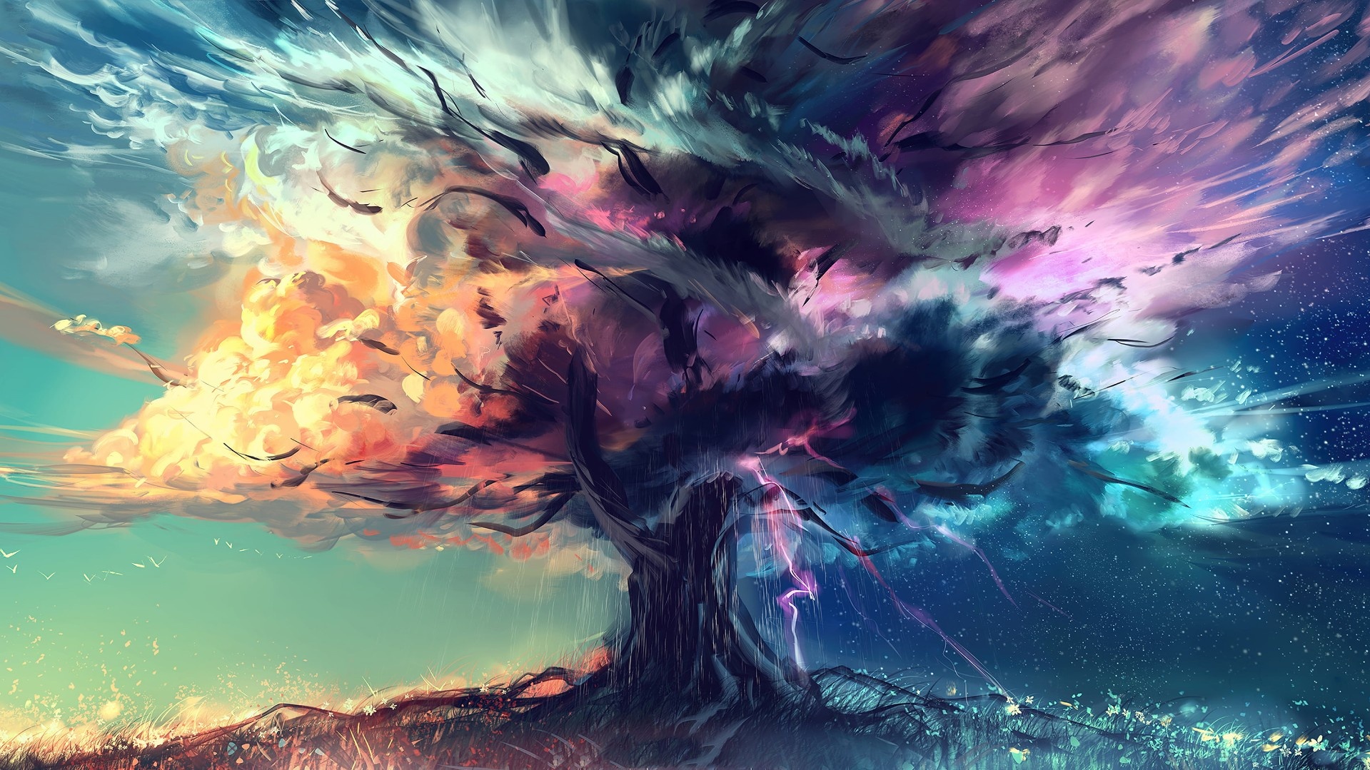 Magical Tree of Life in a Fantastical Realm - backiee