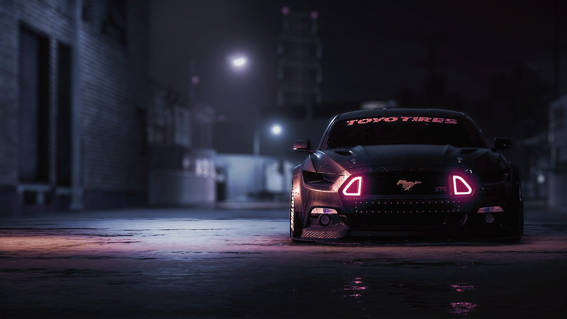 Ford Mustang at Night Urban Elegance - backiee