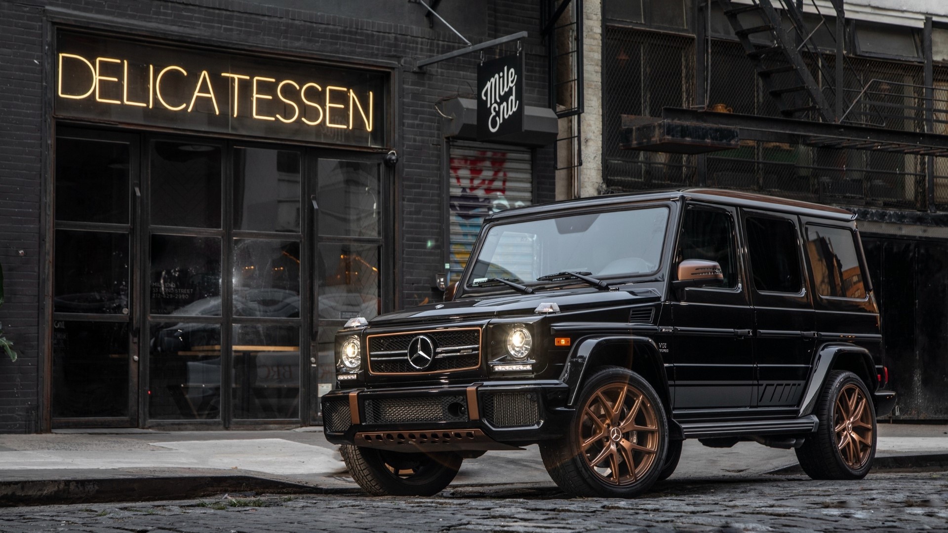 Sleek Mercedes-Benz G-Class in a Stylish Urban Scene - backiee