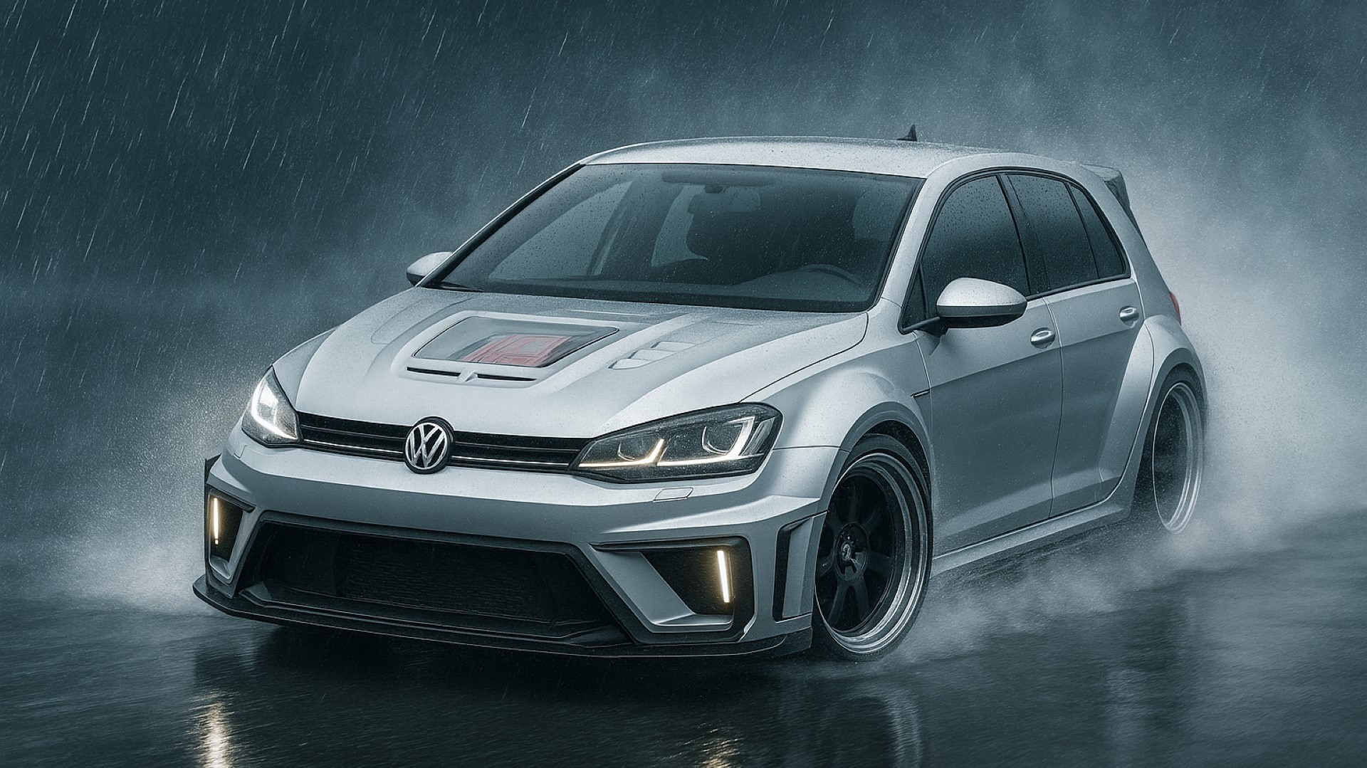 Volkswagen Golf in a Mystical Stormscape - backiee
