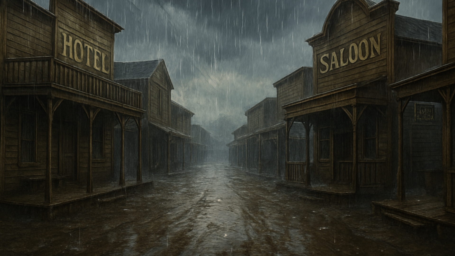 Misty Town in the Rainy Wilderness - backiee