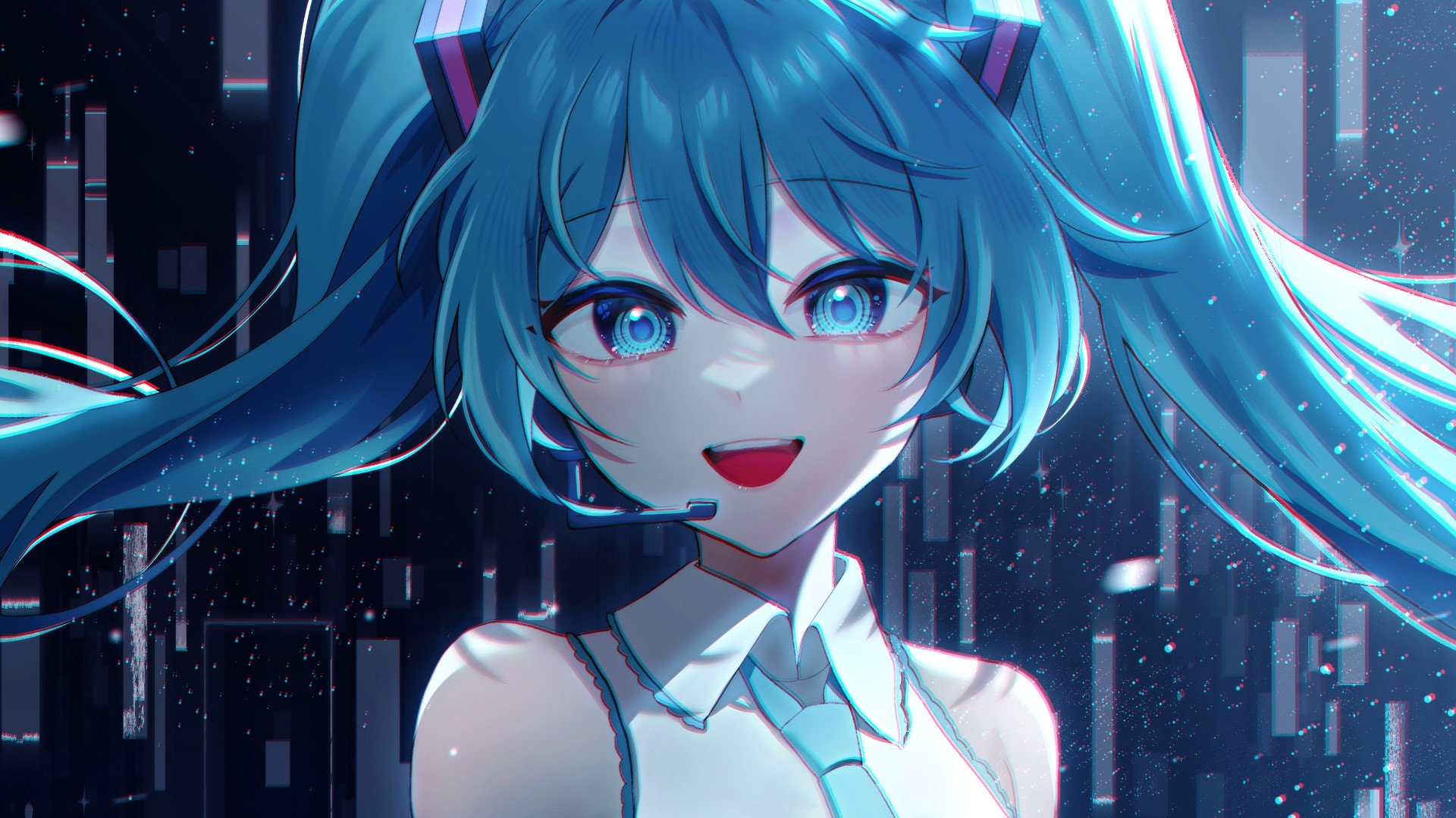 Vibrant Hatsune Miku Digital Art Wallpaper - backiee