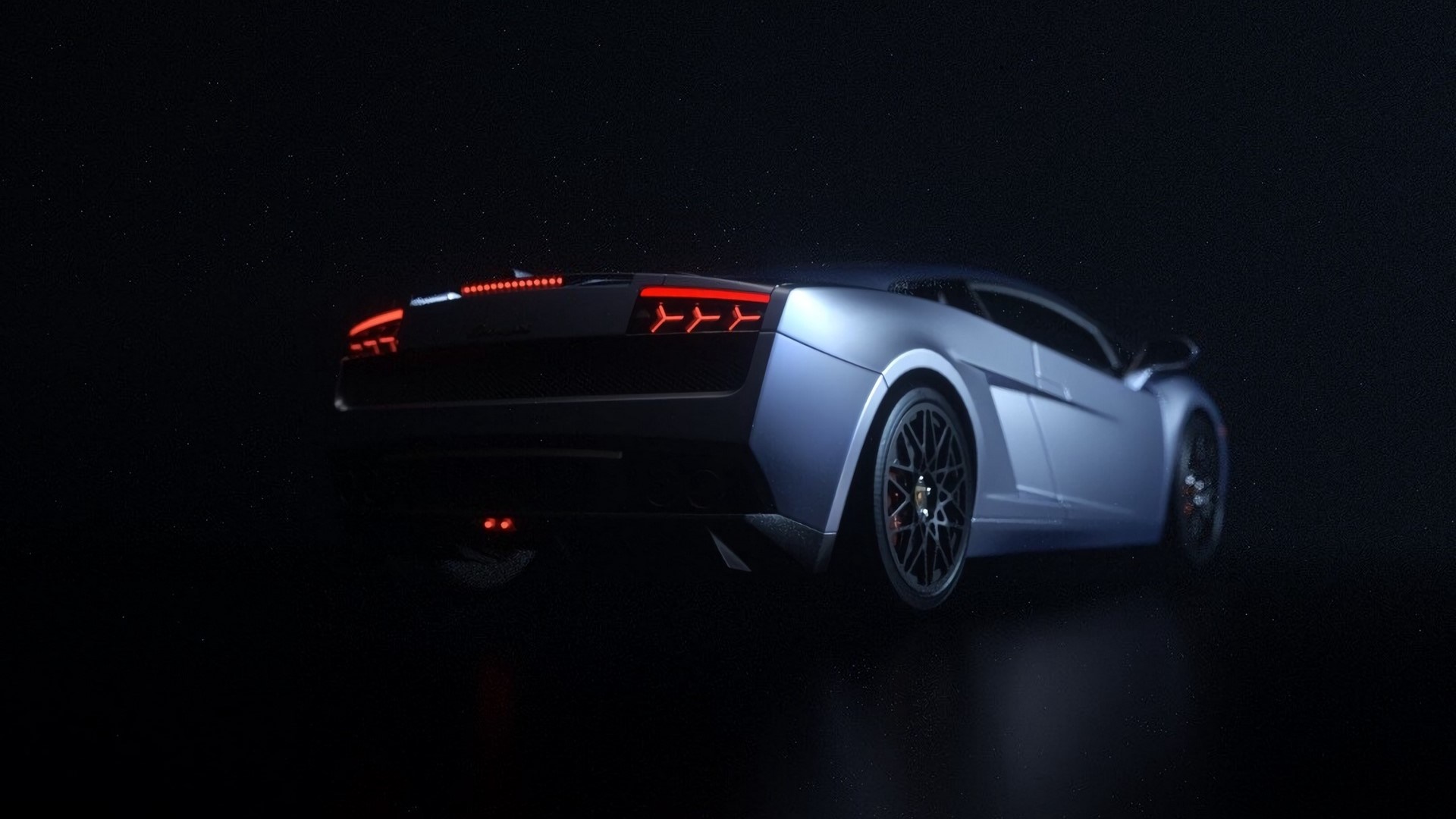 Midnight Lamborghini Gallardo Rear View in Cinematic Smoke - backiee