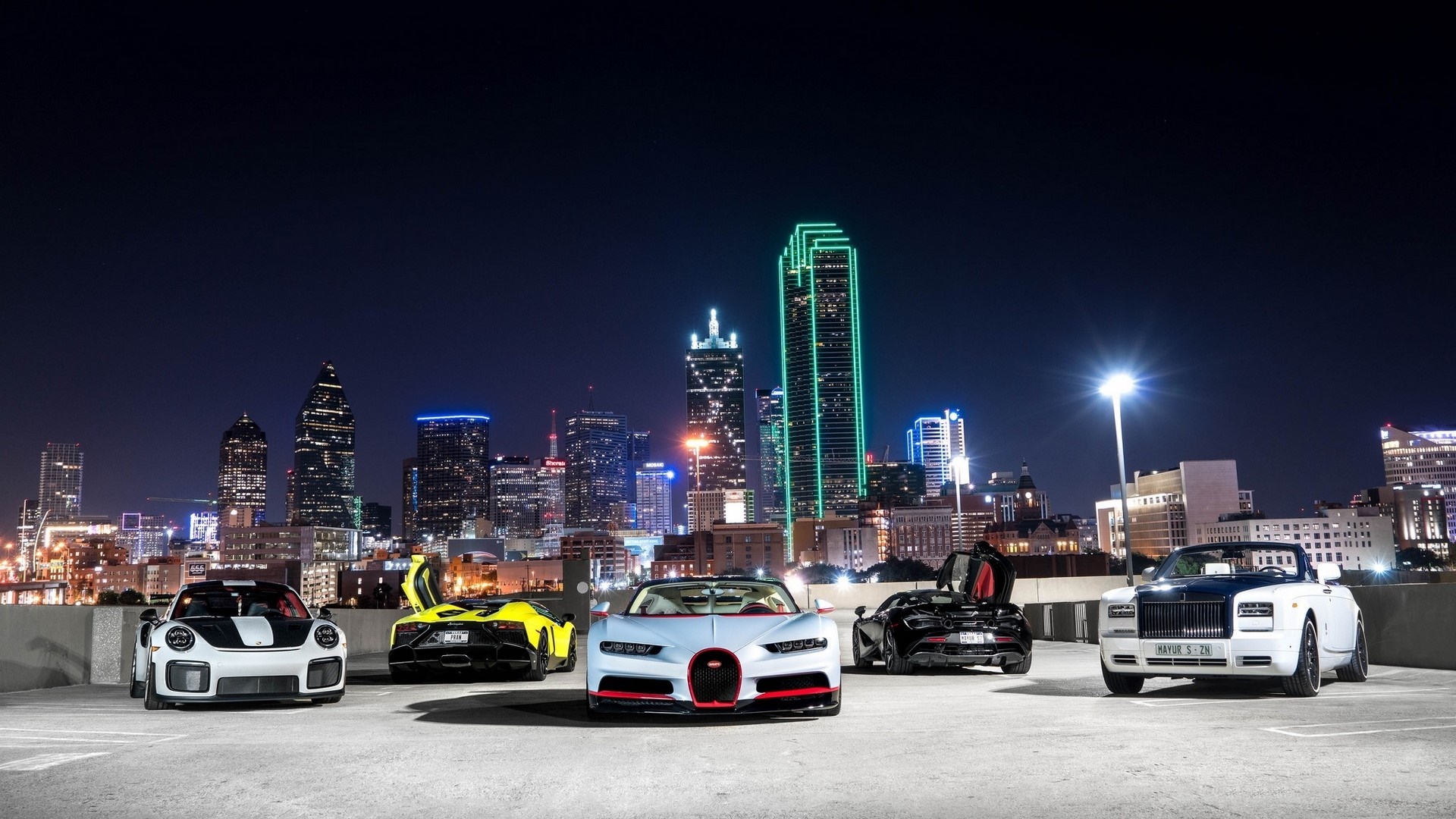 Midnight Skyline Showcase of Dream Supercars and Ultimate Luxury - backiee