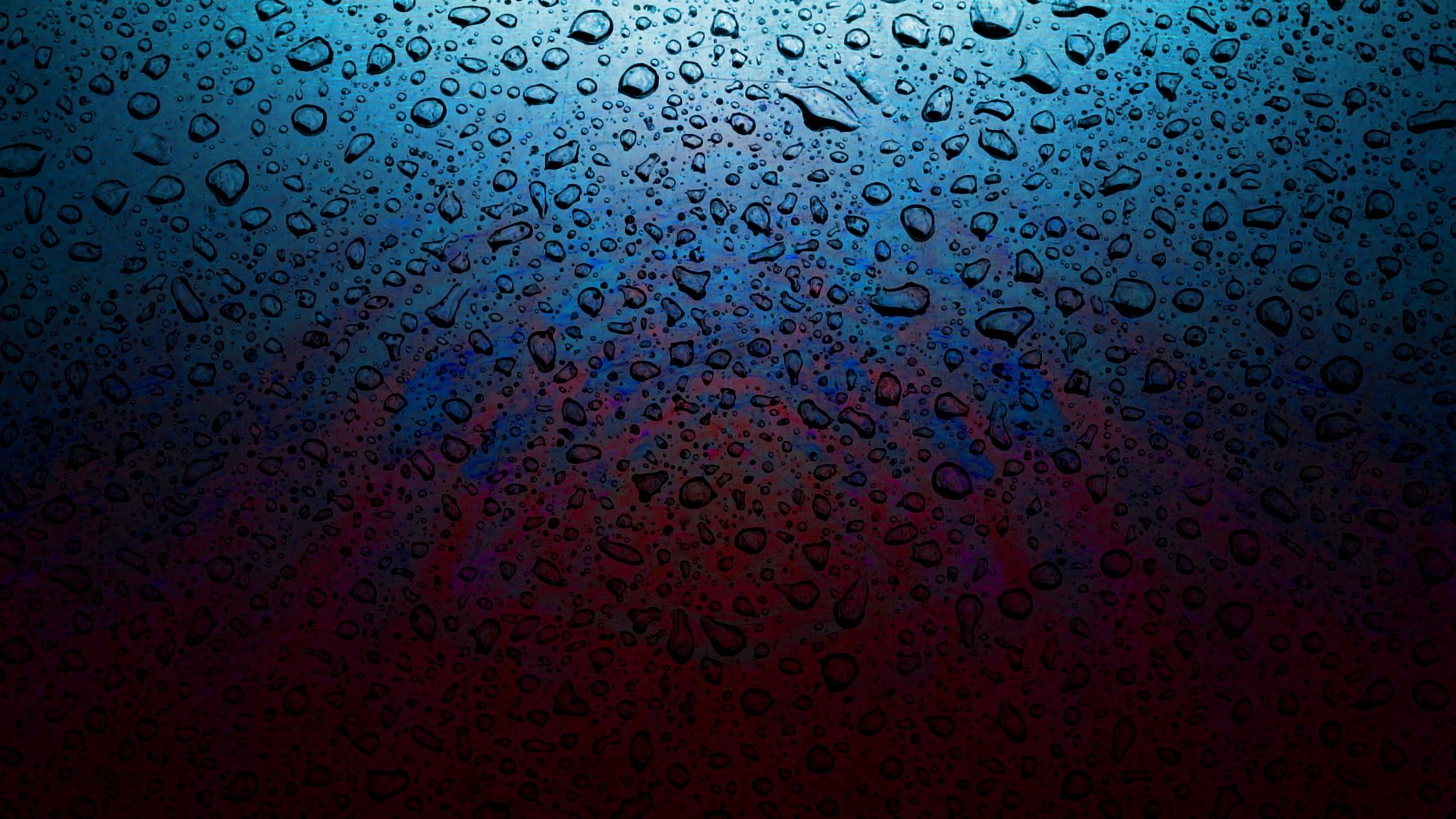 Midnight Drizzle Droplets on Blue to Crimson Gradient Glass - backiee