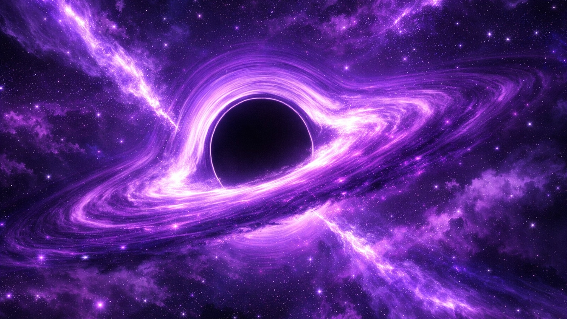 Violet Singularity Black Hole With Luminous Accretion Rings - backiee