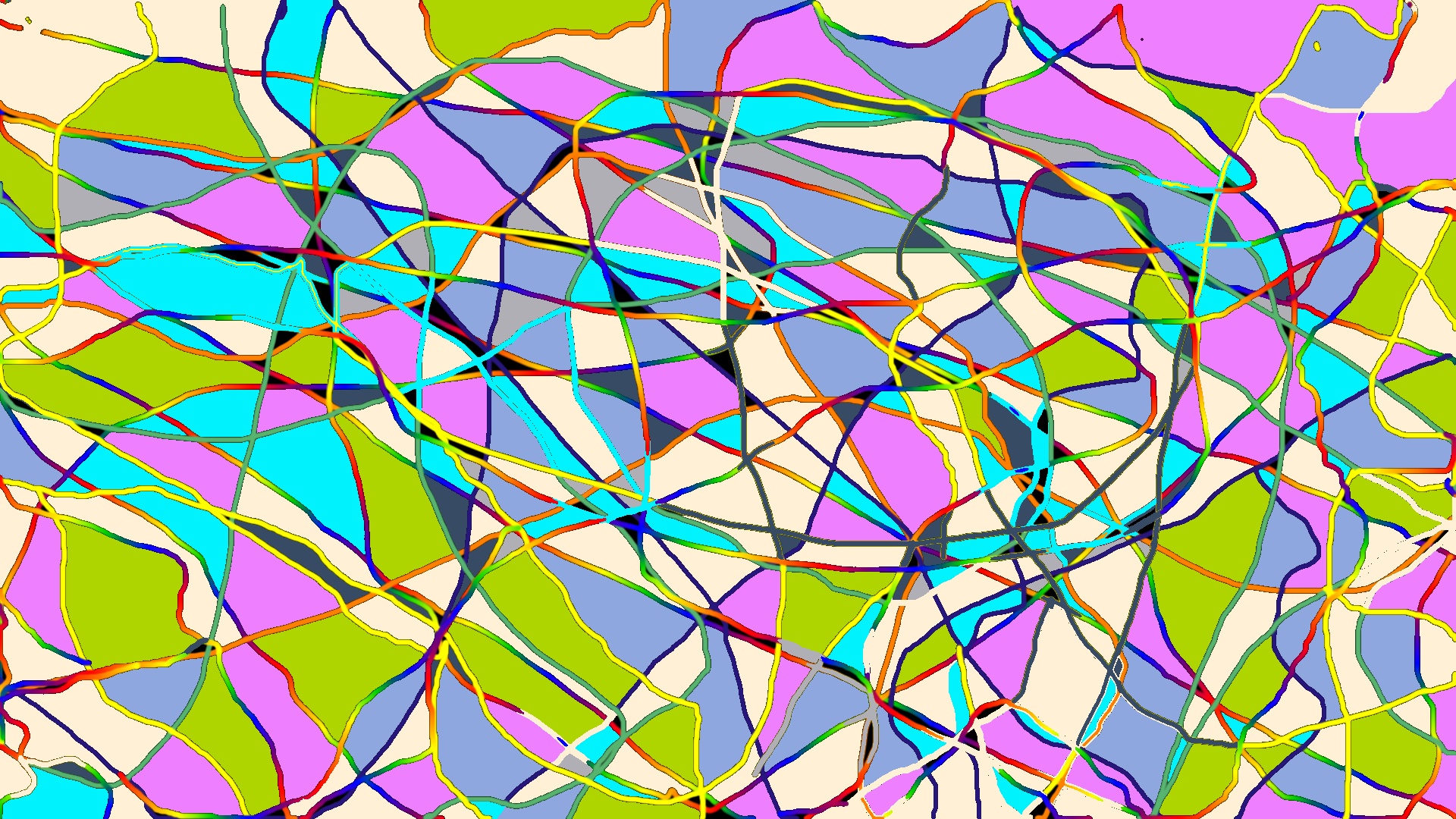 Vibrant Tangled Color Flow - backiee