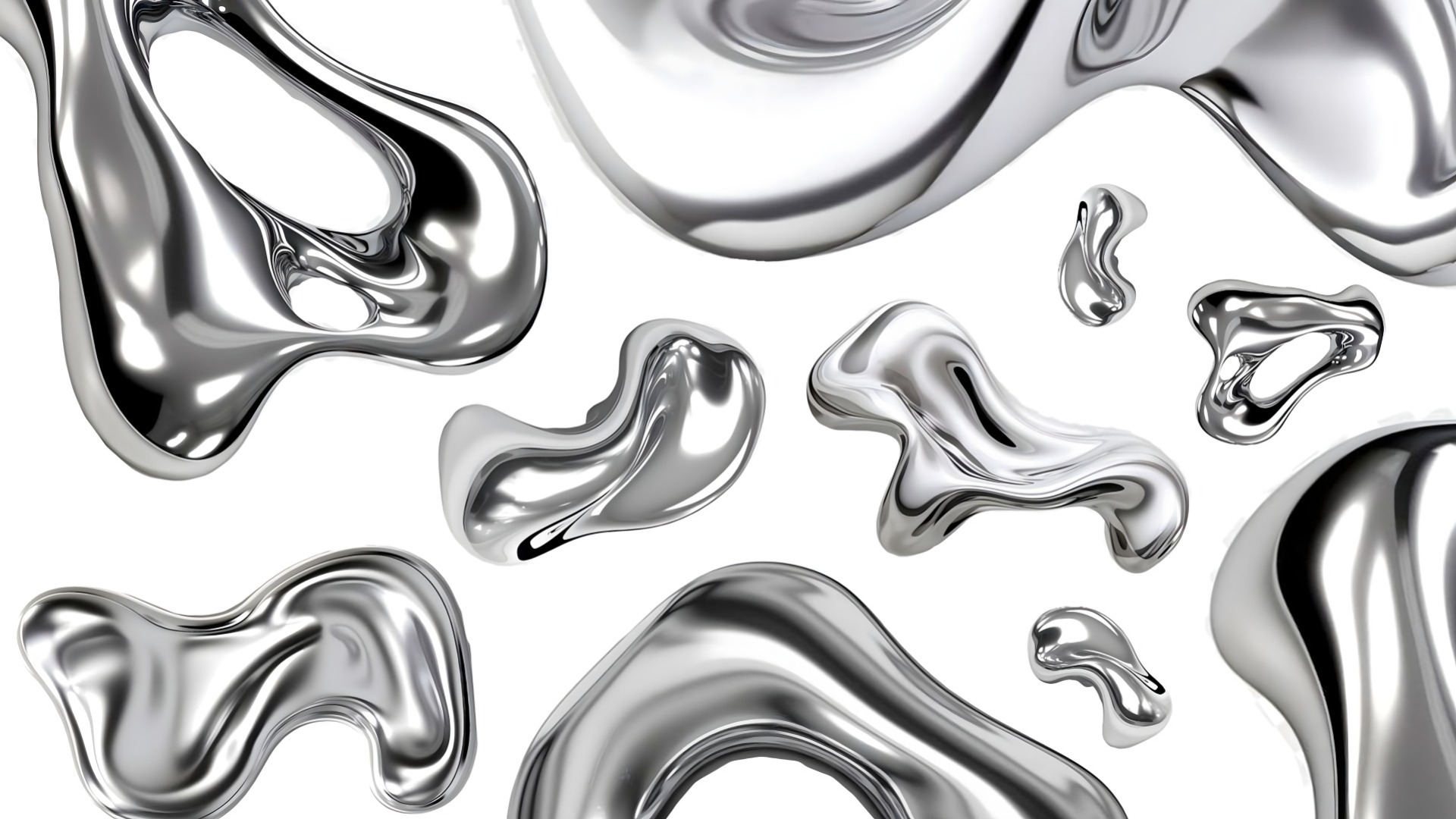 Liquid Mercury Flow: Futuristic 3D Chrome Abstract 4K Wallpaper - backiee