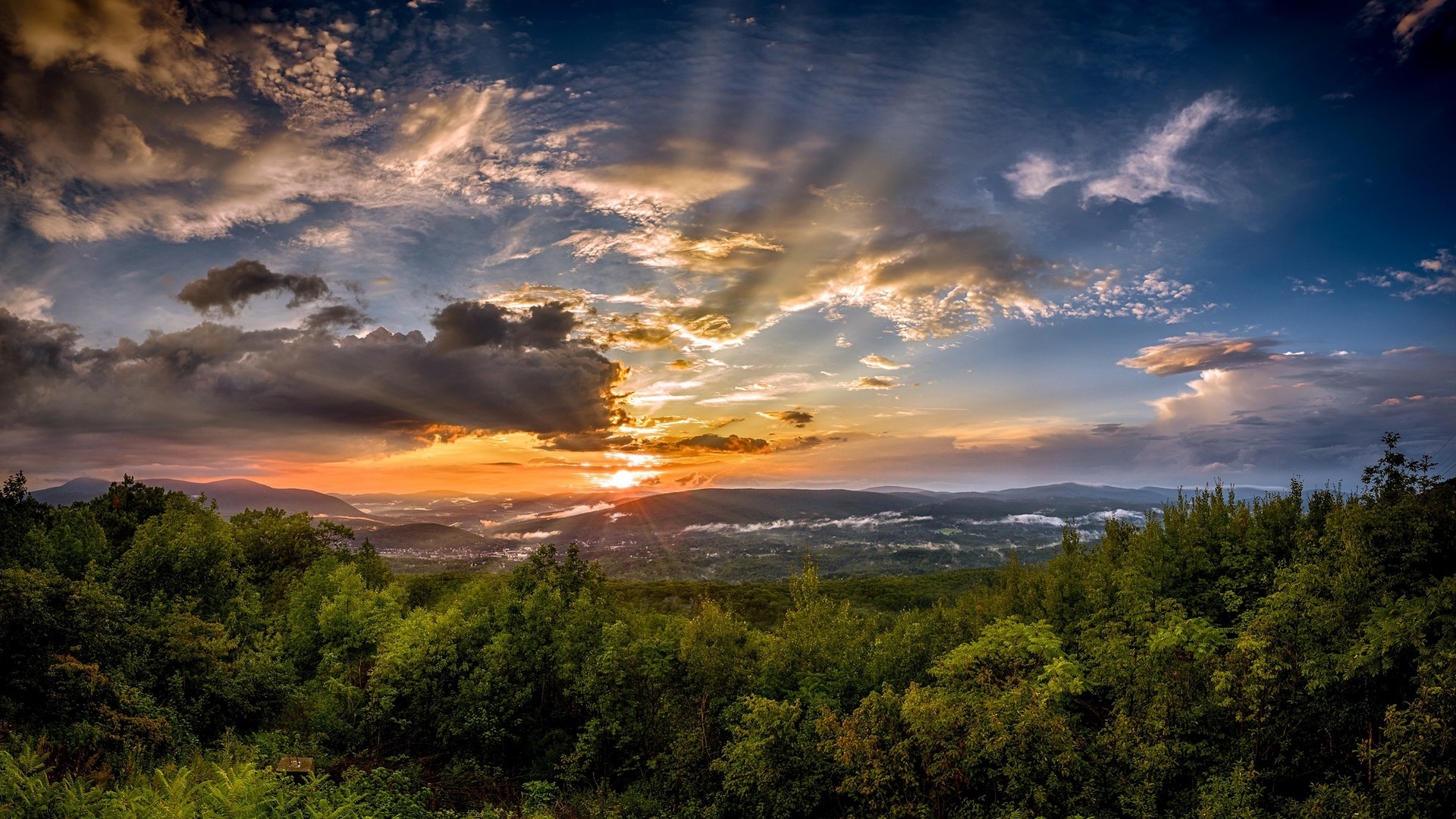 Sunlit Mountain Horizon - backiee
