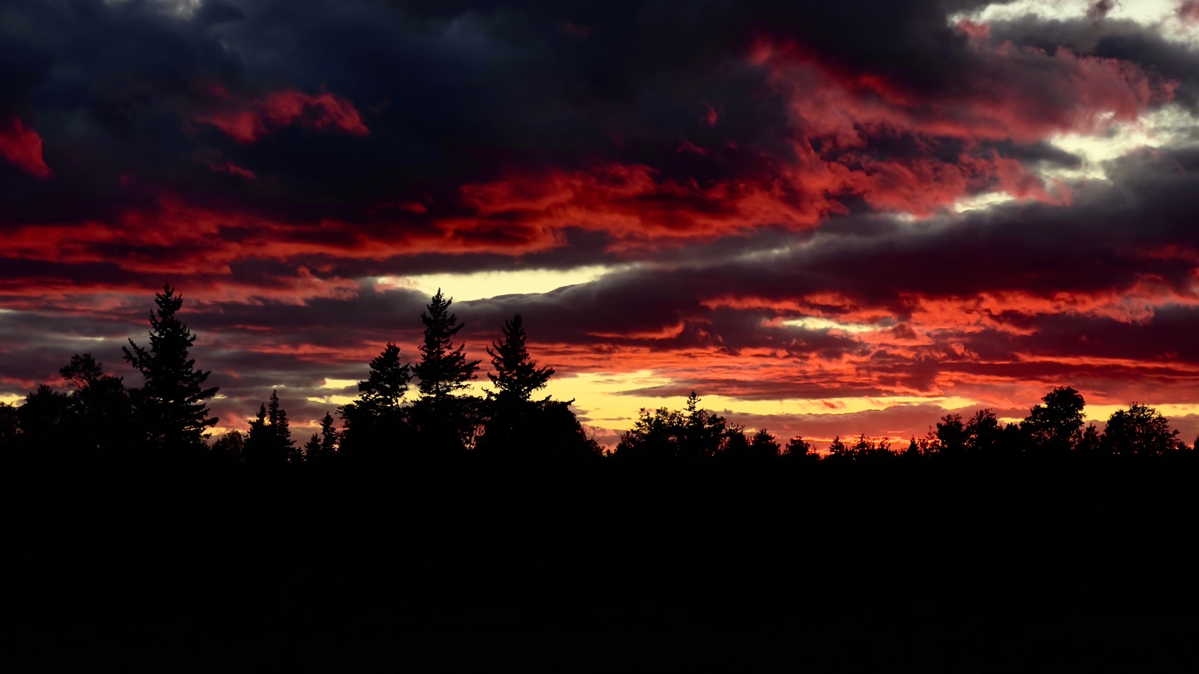 Red Sunset Clouds - backiee