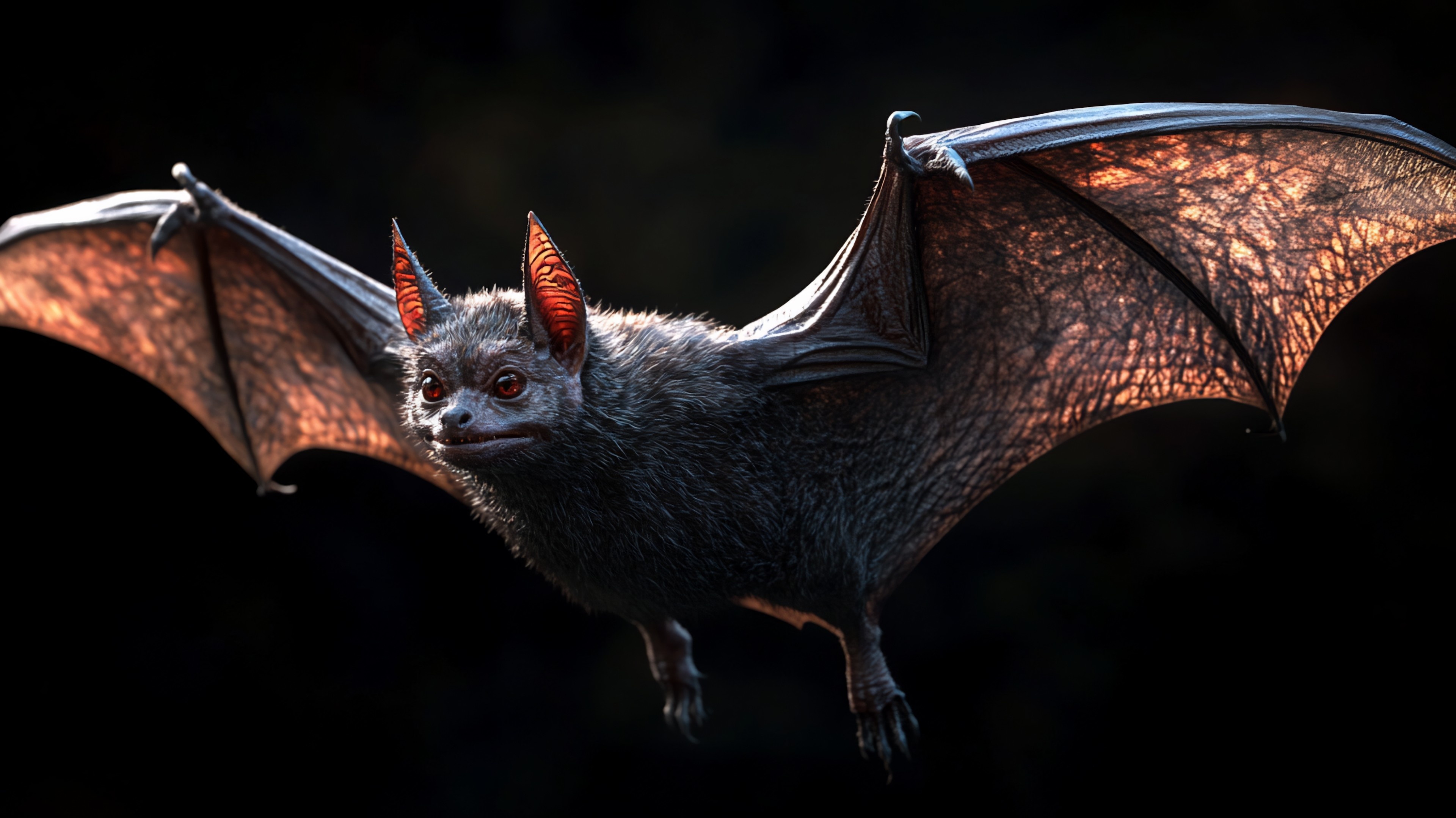 Majestic Evening Flight of a Common Vampire Bat - backiee