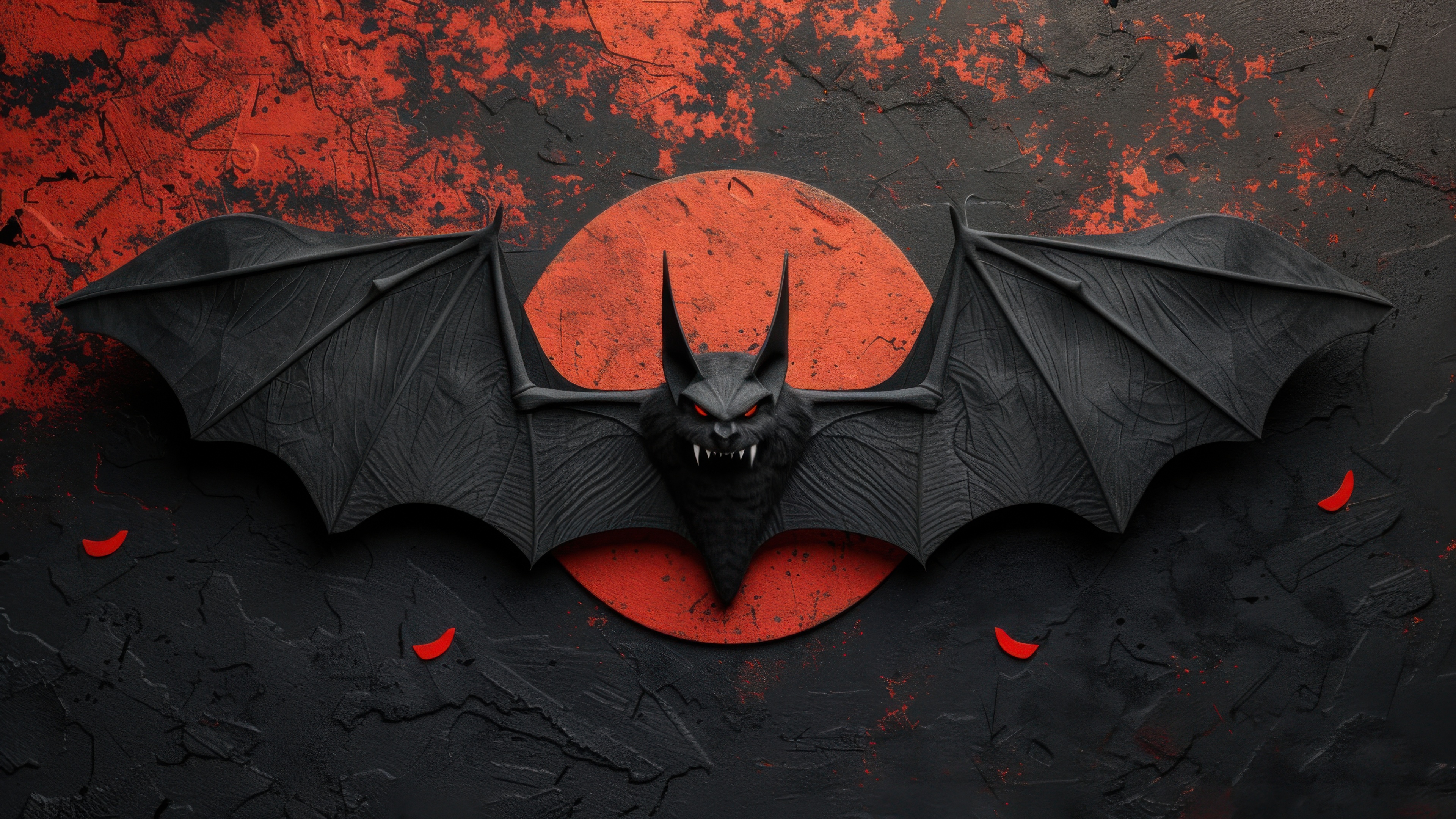 Vampire Bat in the Blood Moon Night - backiee