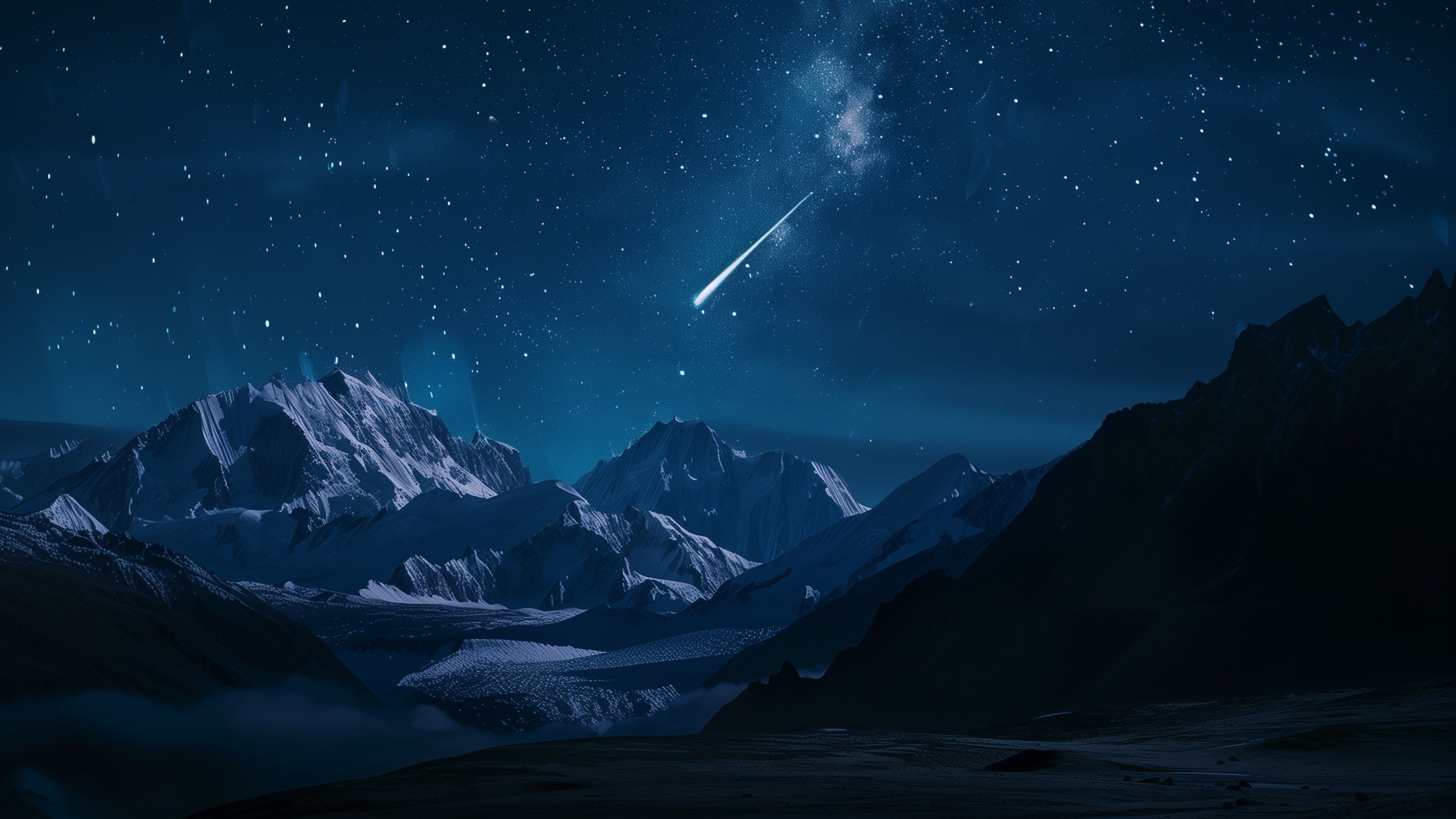 Starry Night over Majestic Mountains - backiee