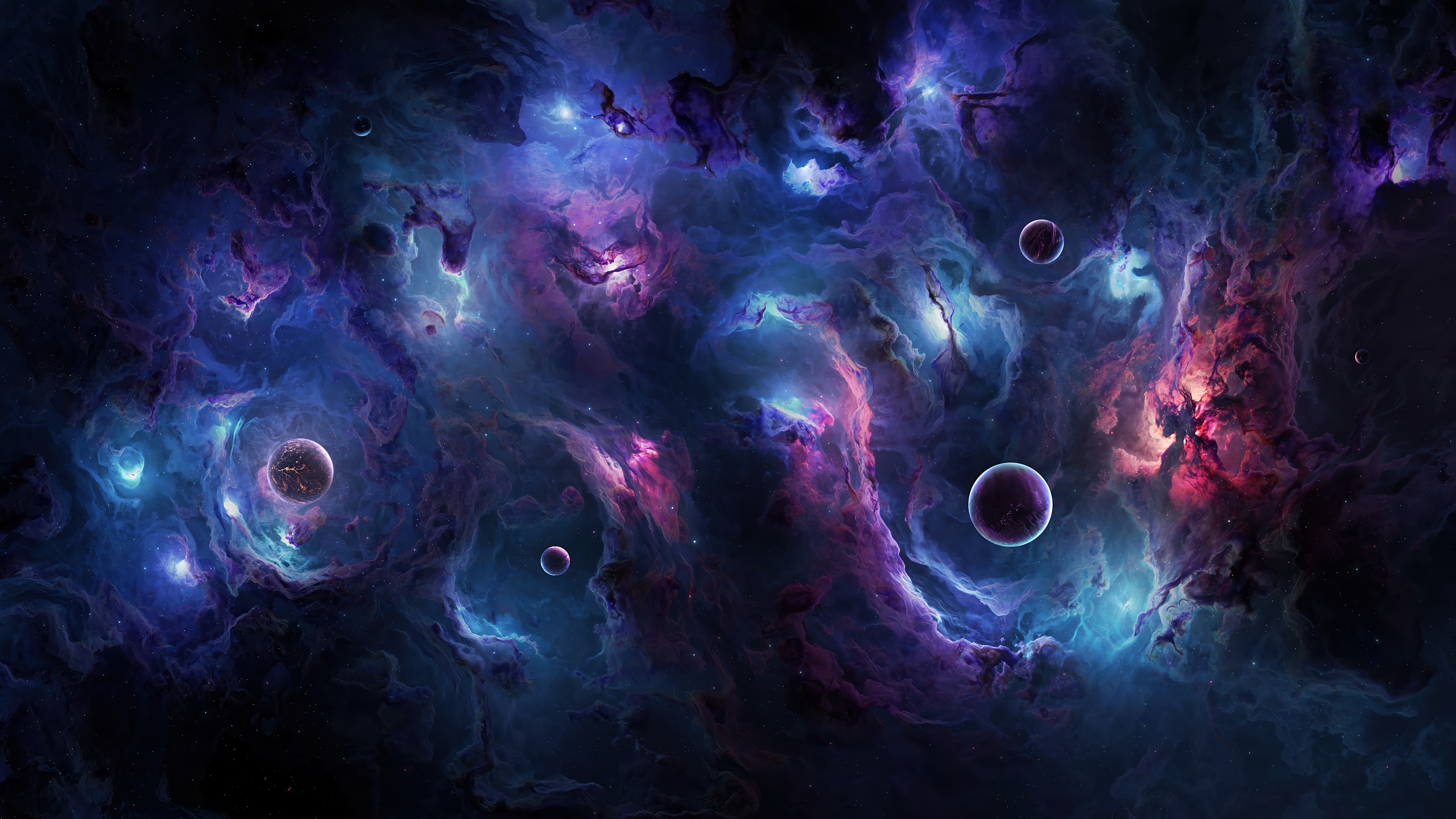 Cosmic Nebula Dreamscape in Deep Space Atmosphere - backiee