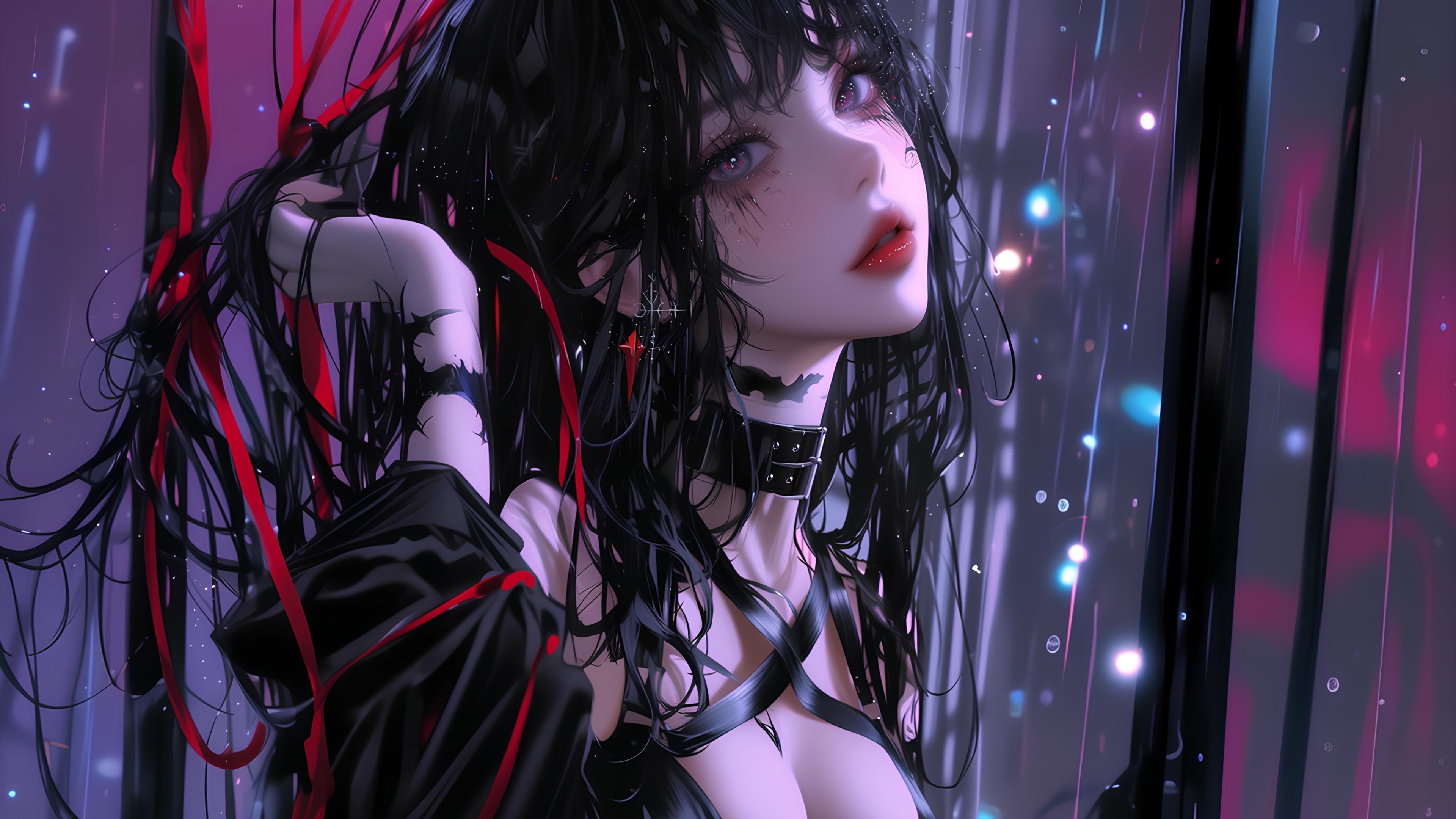 Gothic Beauty Anime Art in 4K Clarity - backiee