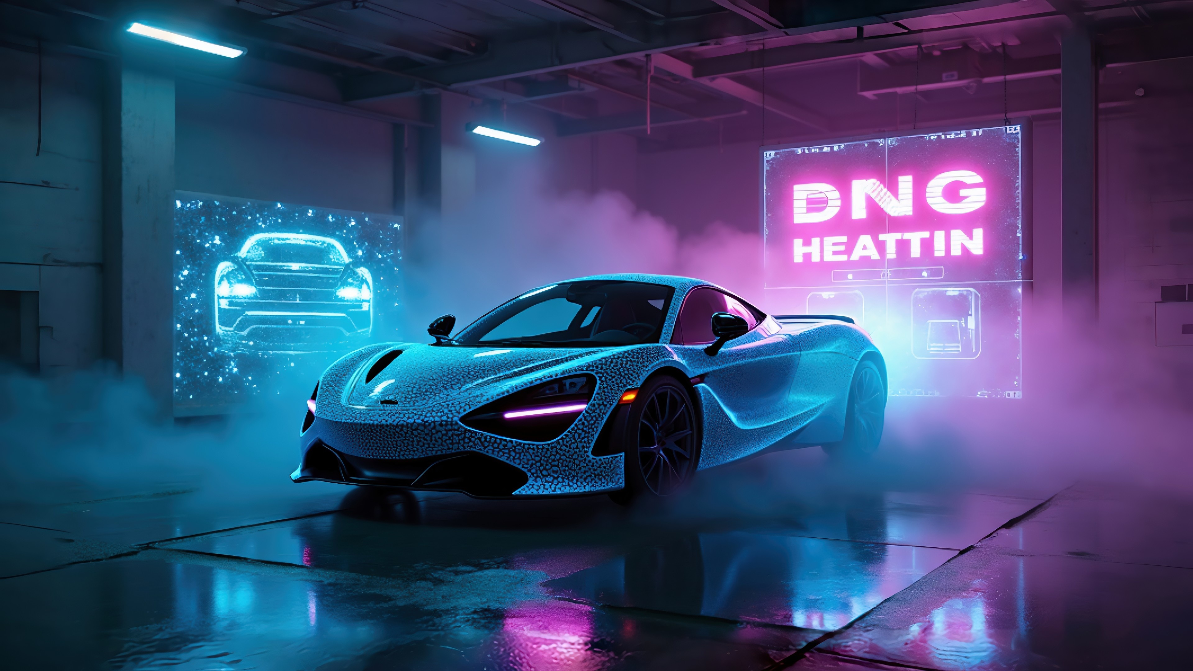 Neon Dreamscape McLaren 720S in 4K - backiee