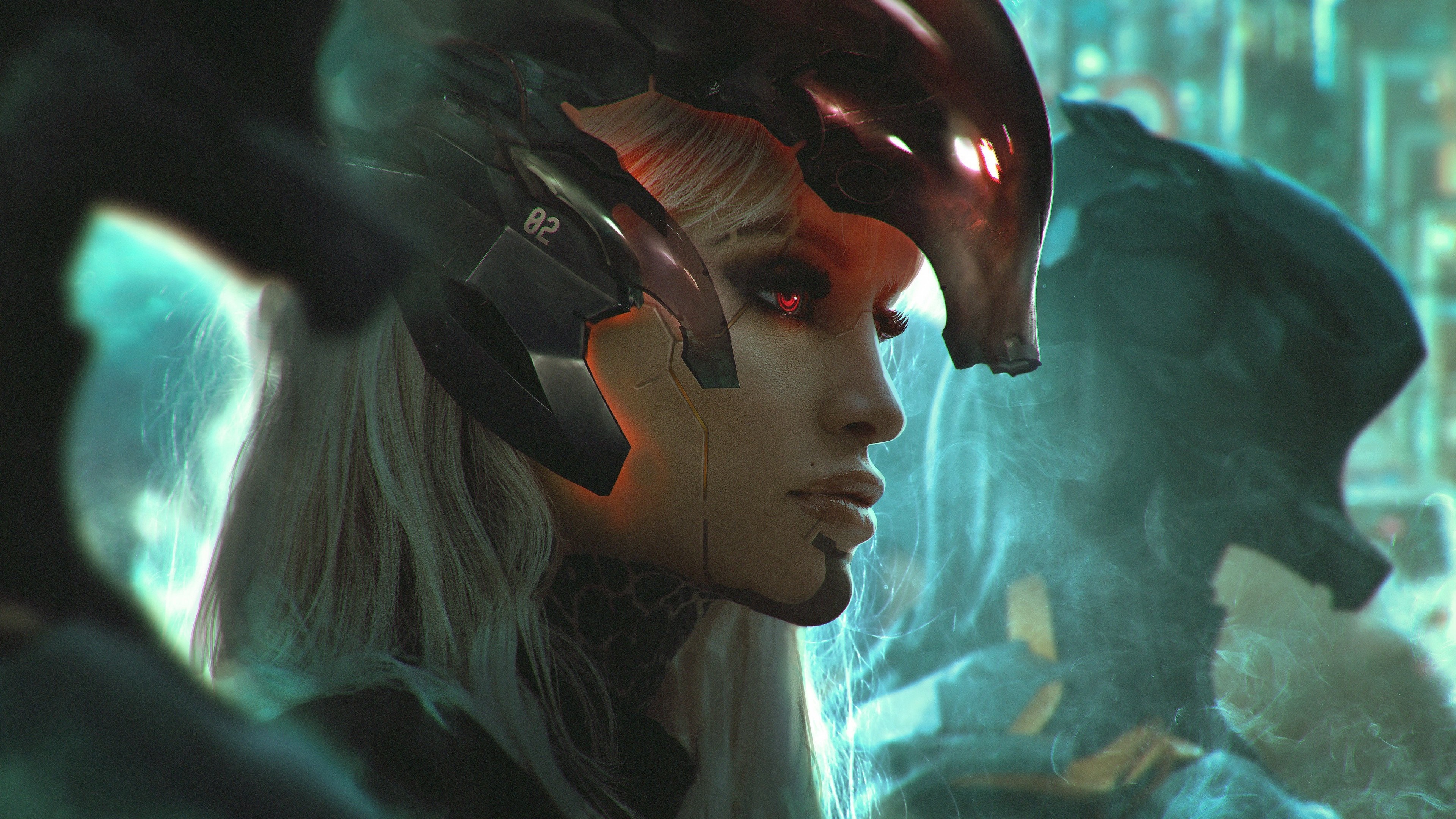 Cyborg Sentinel of the Neon Realm - backiee