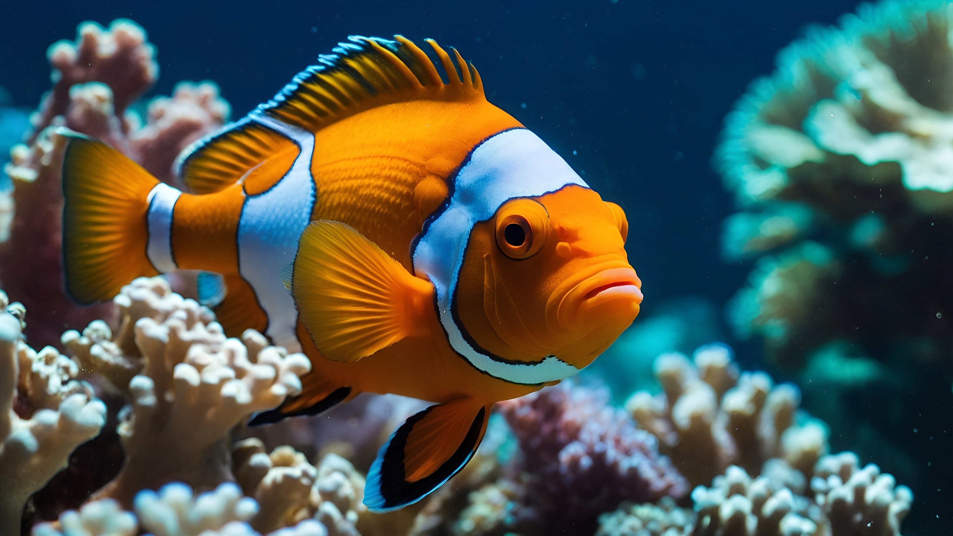 Vibrant Clownfish Among Coral Reefs - backiee
