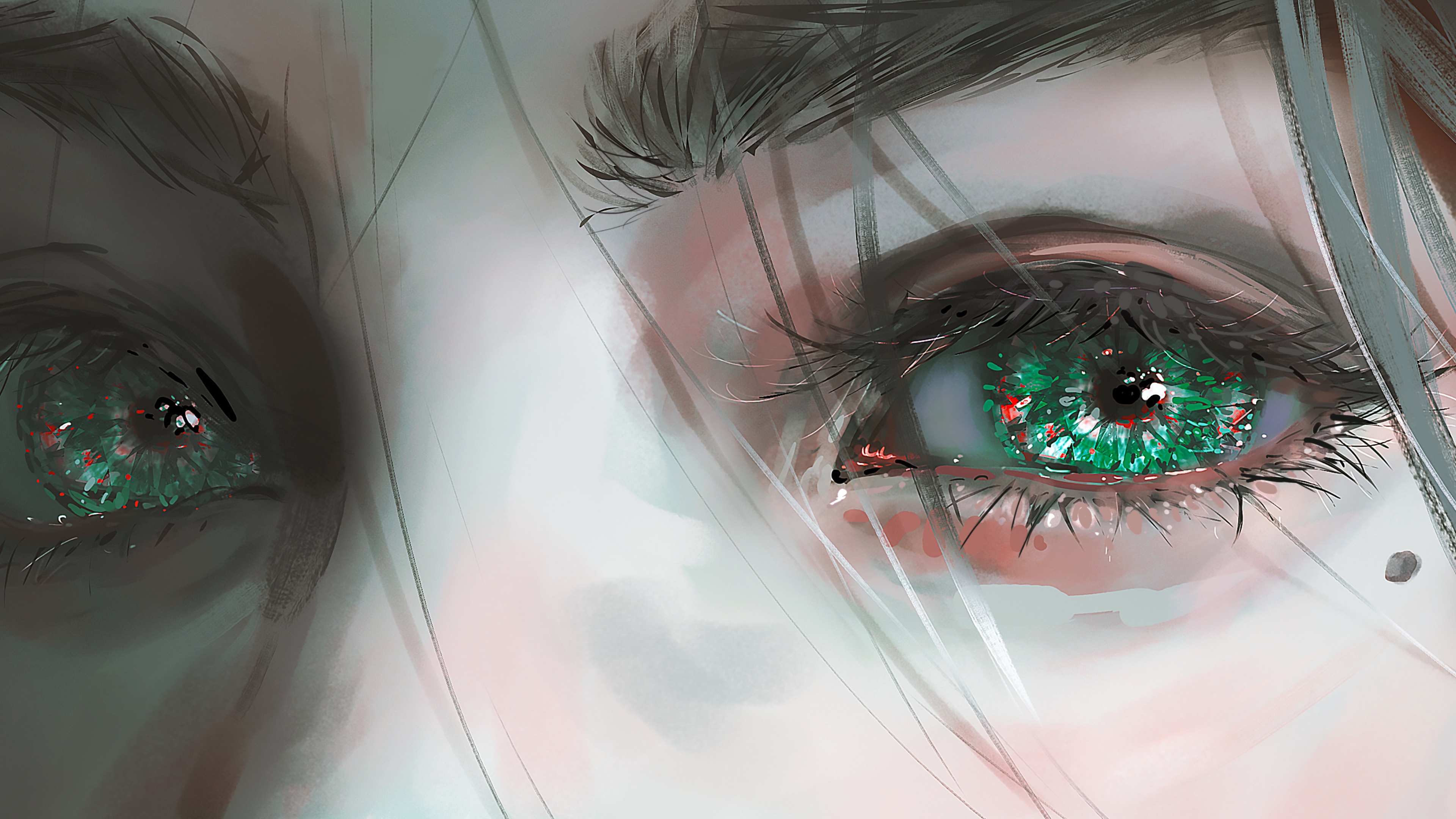Captivating Green Anime Eyes Artistry - backiee