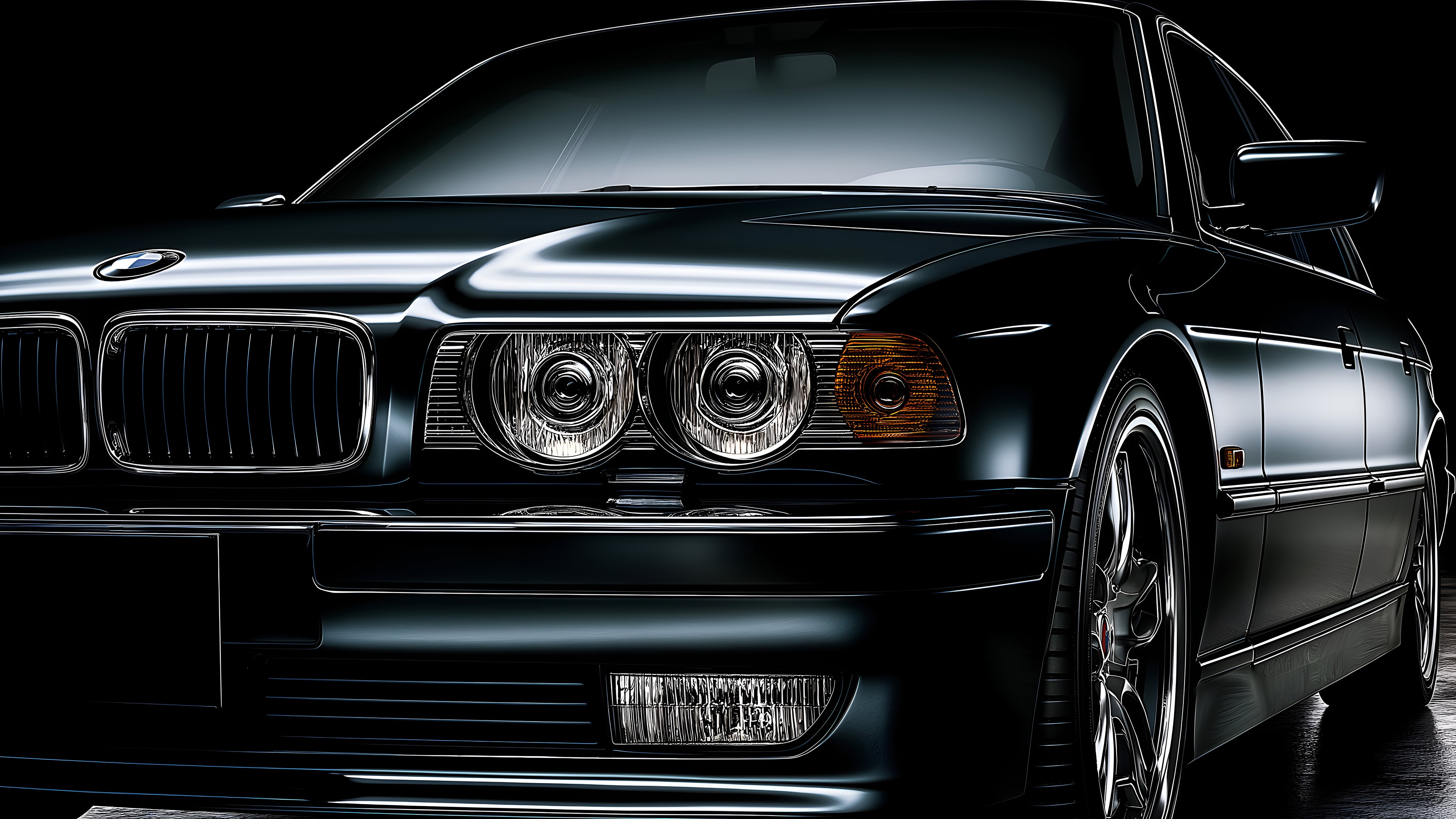 Sleek BMW Front End in Low-Key Vibes - backiee