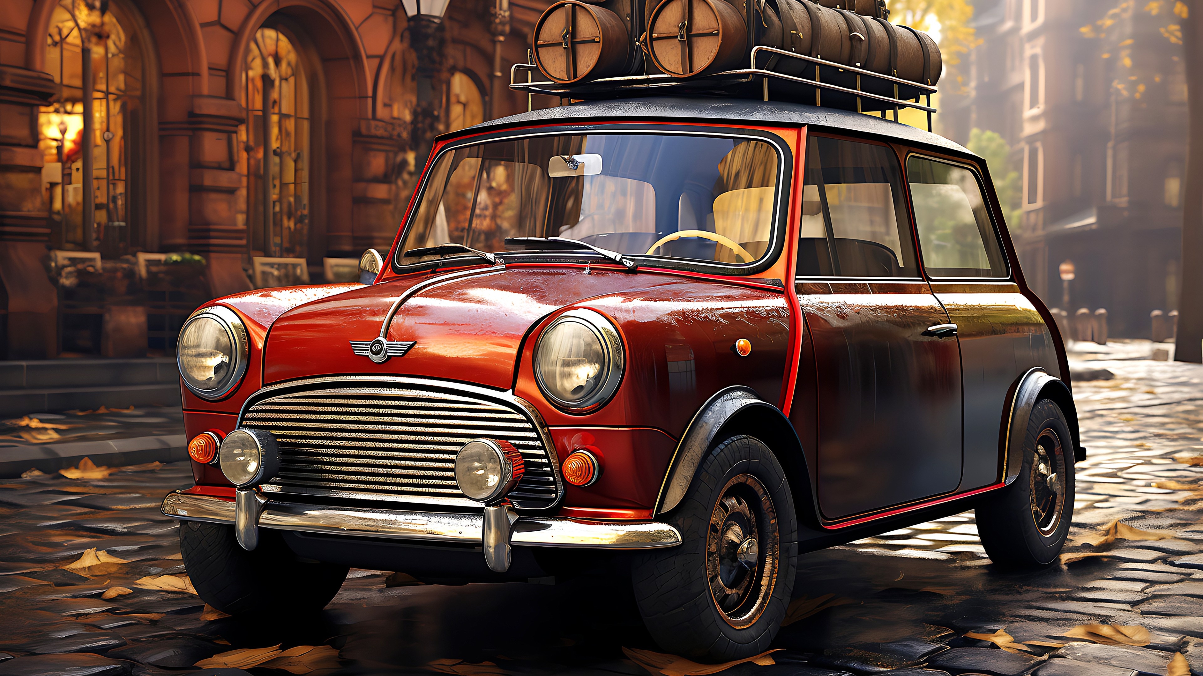 Autumn City Adventure Classic MINI Cooper in Cinematic 4K - backiee