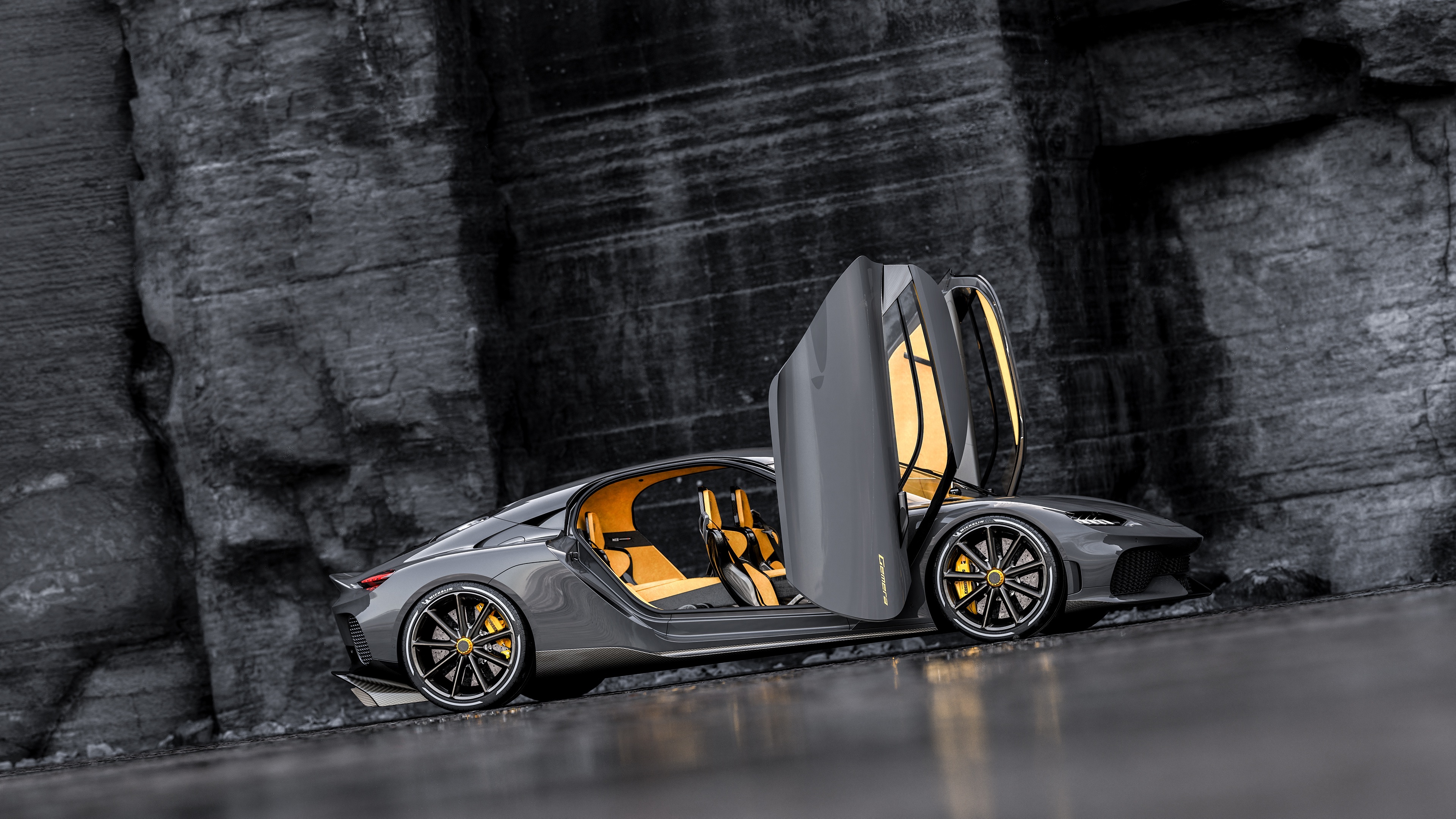 Koenigsegg Gemera Grey Hypercar With Dihedral Doors In 4K - backiee