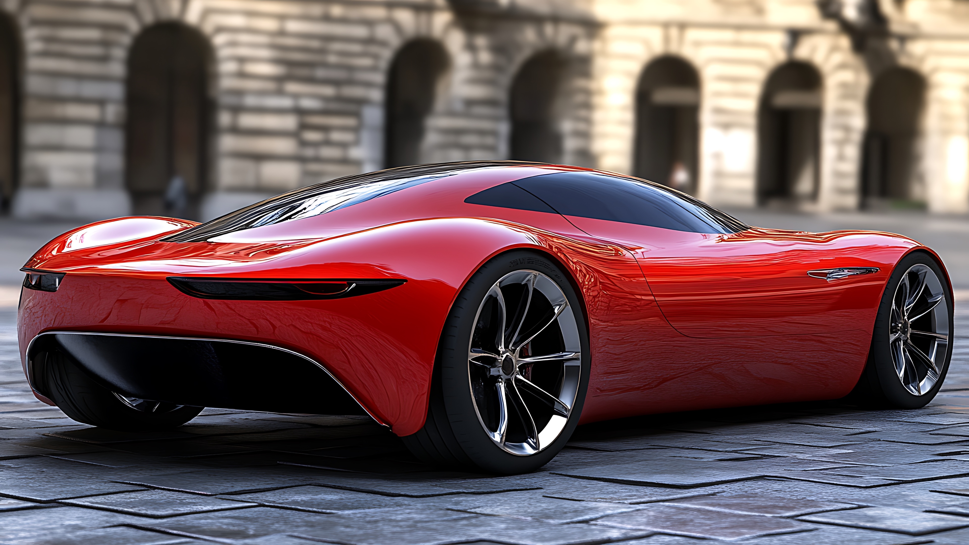 Scarlet Alfa Romeo 6C Supercar Elegance in 4K - backiee