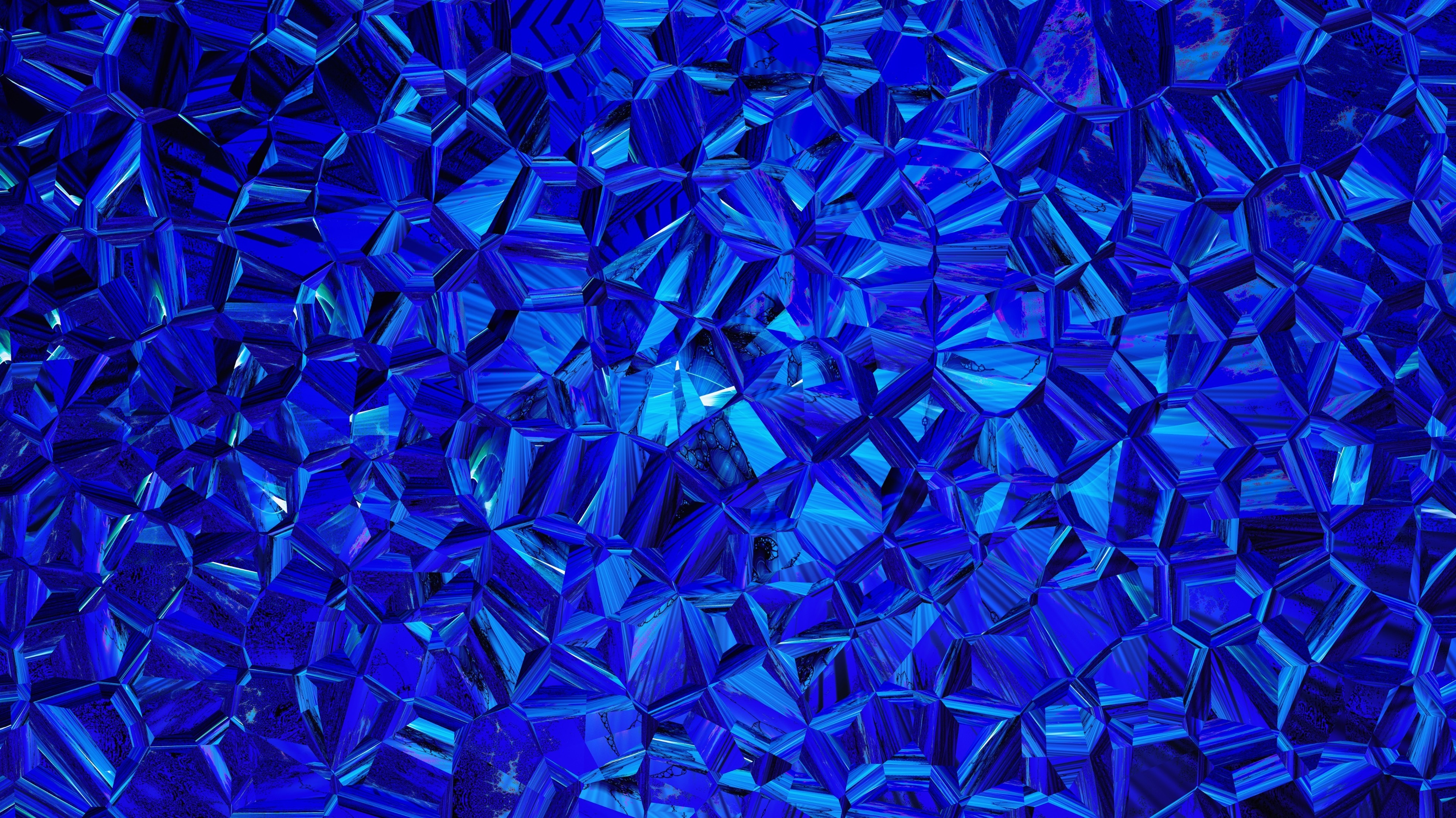 Electric Blue Polygon Shards in Low Poly Crystal Texture - backiee