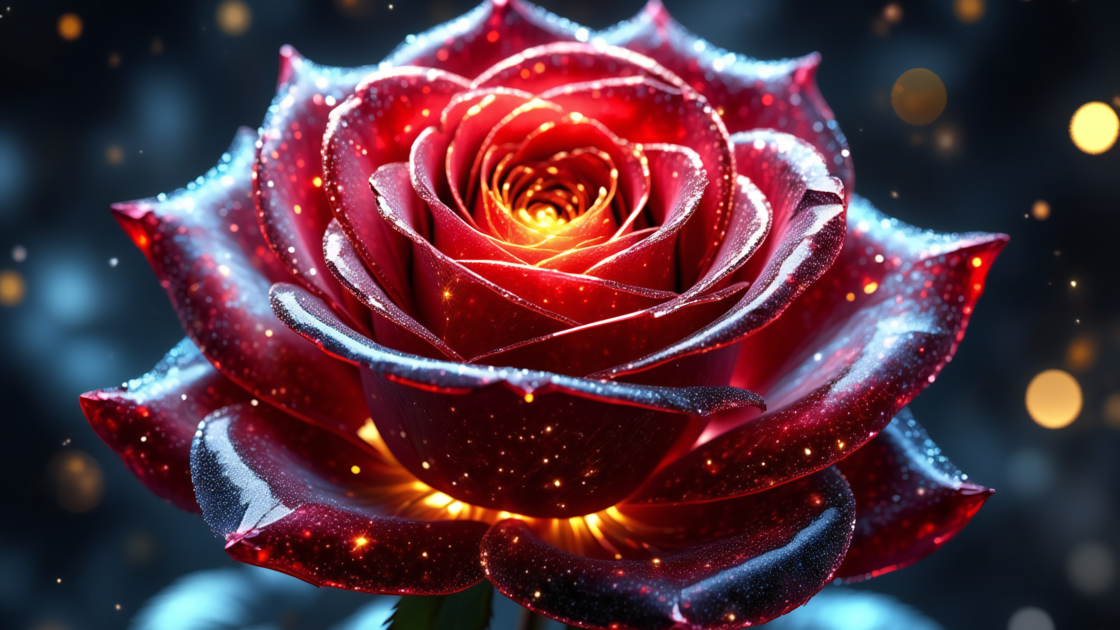 Fiery Rose Glow in Midnight Sparkle - backiee