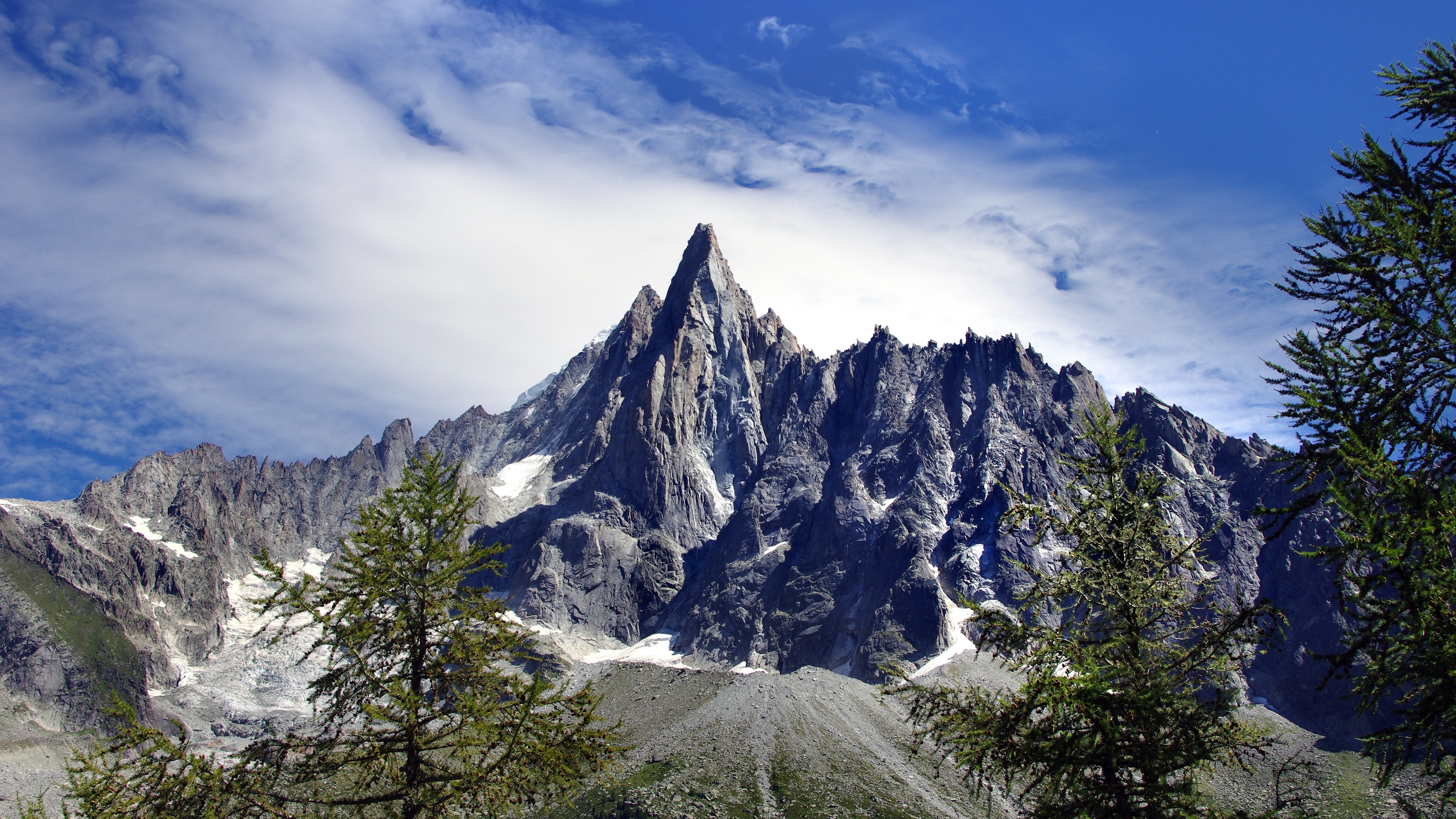 Majestic Aiguille du Dru Peak Above Chamonix Alpine Forests - backiee