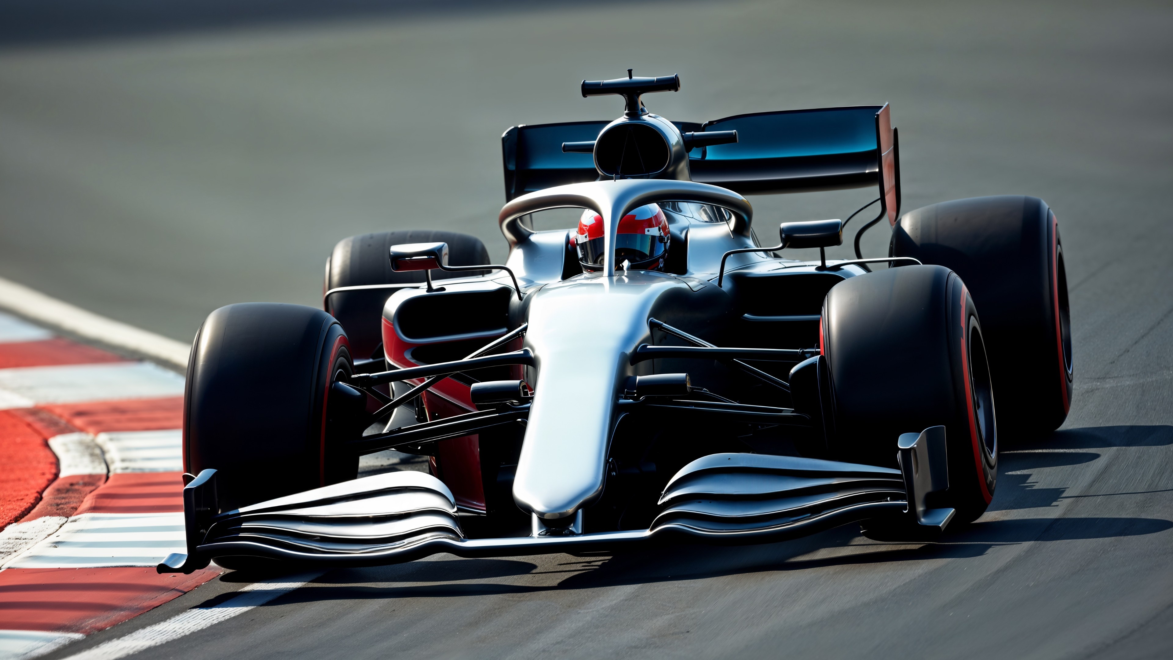 4K Formula One Race Car Charging Through a Tight Corner - backiee
